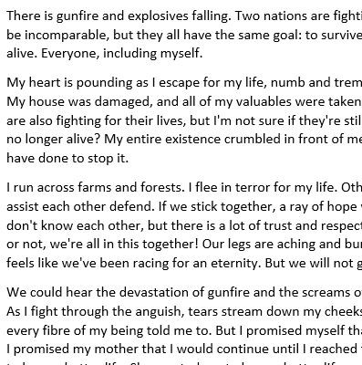 'Why We Flee?' By Alice Talbot, Age 14, Year 9, Thomas Clarkson Academy ...