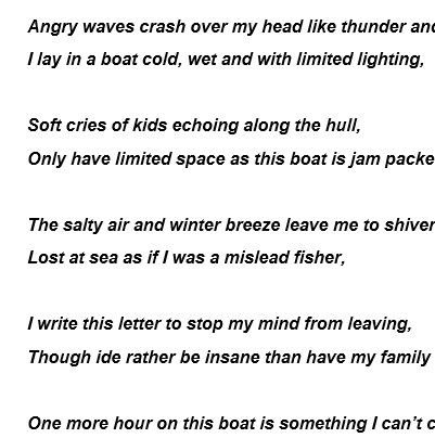 'Refugee Poem' by Harison Bennett, Age 14, Year 9, Soham Village ...