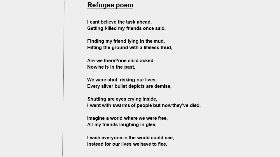 'Refugee Poem' by Harry - The Litmus