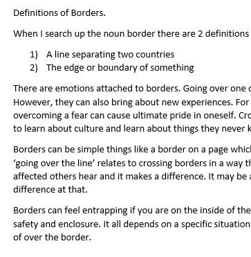 'Definitions of Borders' by Isabella Thornton, Year 10 - The Litmus